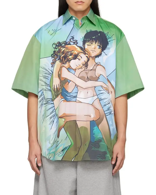 Vetements Anime-print Cotton Shirt - Green