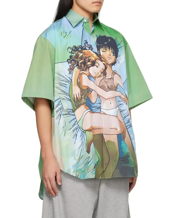 Vetements Anime-print Cotton Shirt - Green