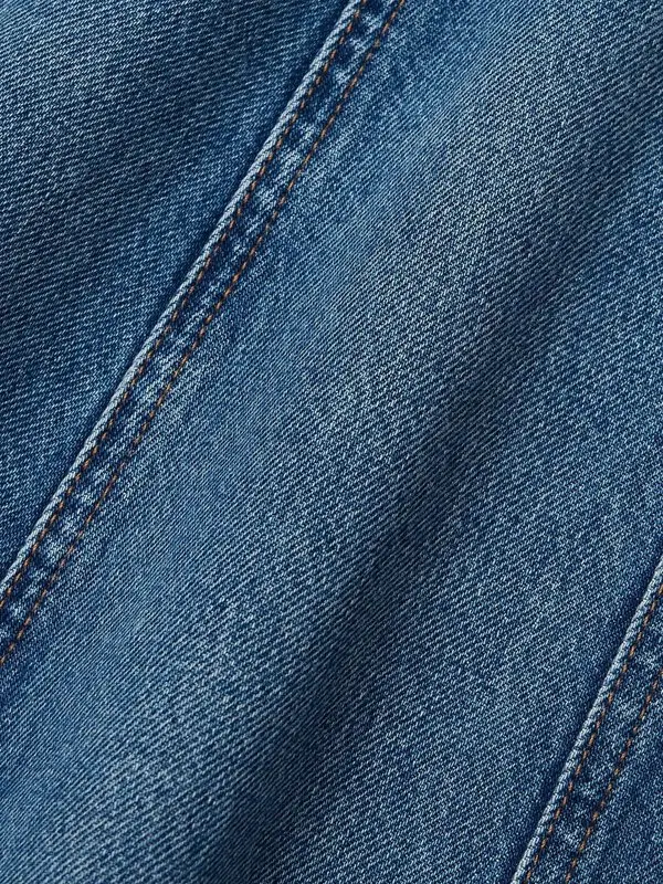 Ulla Johnson A-line Denim Midi Skirt With Contrast Stitching