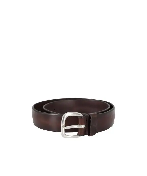 ORTIGNI Leather Buckle Belt - Black