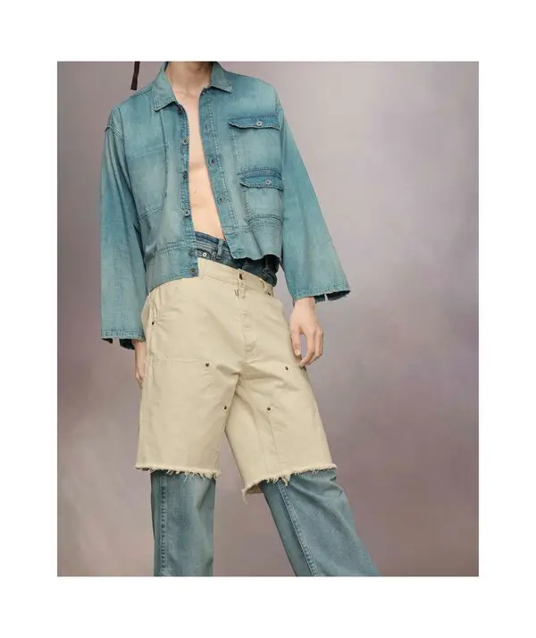 MAISON MARGIELA Denim Caban Jacket - Light Blue
