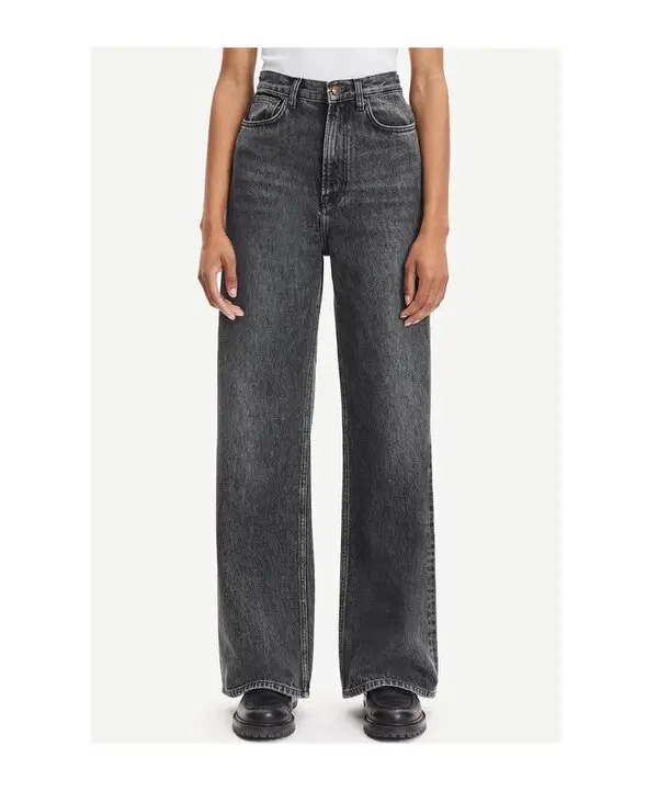 SAMSOE SAMSOE Multi-pocket Wide-leg Jeans - Black