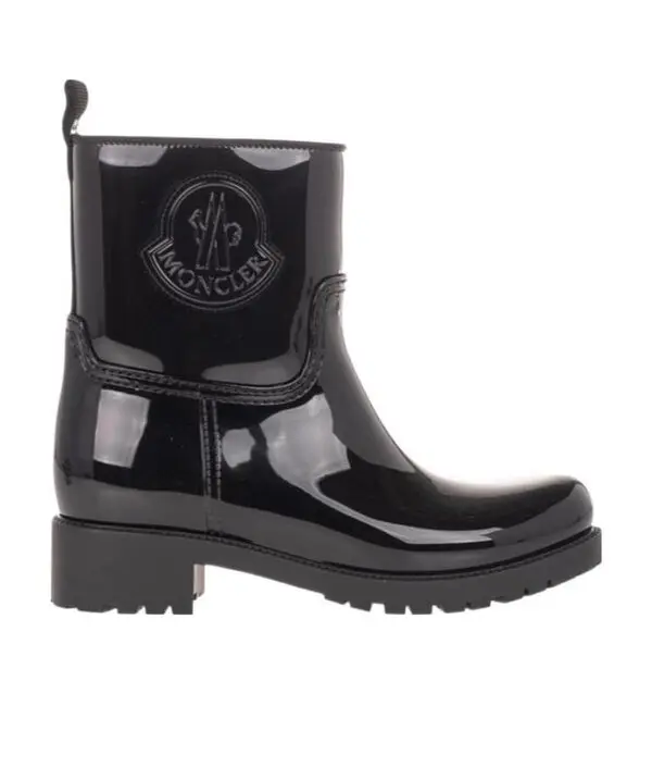 Moncler Patent Leather Ankle Boots - Black