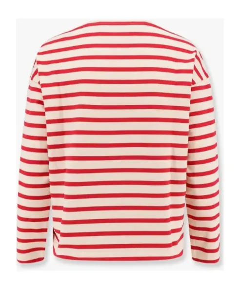 Valentino Garavani Logo Printed Striped Crewneck T-shirt - Red