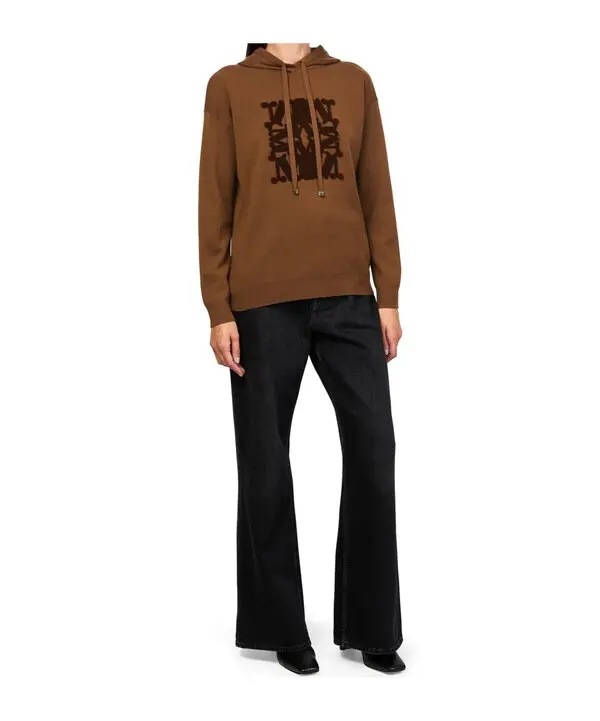 Max Mara Long-sleeved Hooded Sweater With Graphic Pattern - No