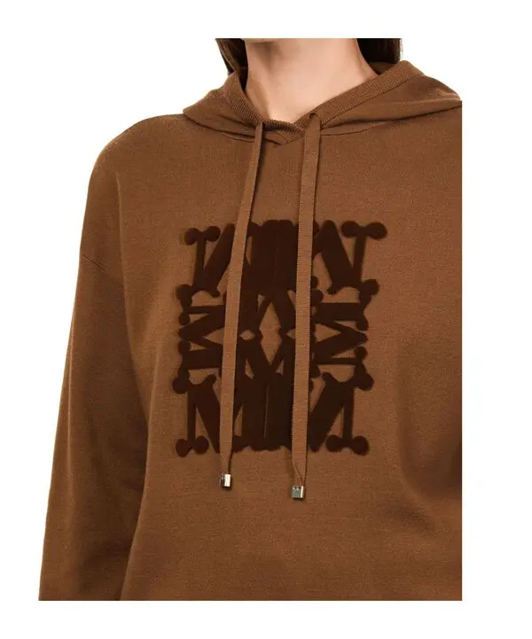 Max Mara Long-sleeved Hooded Sweater With Graphic Pattern - No