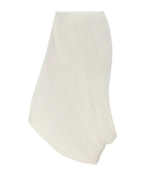 Issey Miyake Stream Knitted Midi Skirt - White