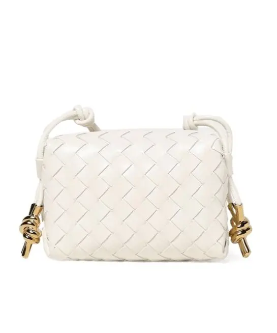 Bottega Veneta Woven Shoulder Bag - White