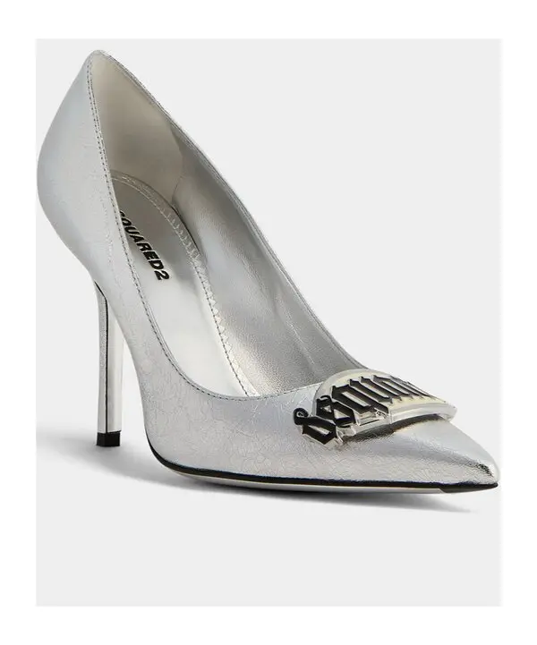 Dsquared2 Silver Gothic Emblem Pumps