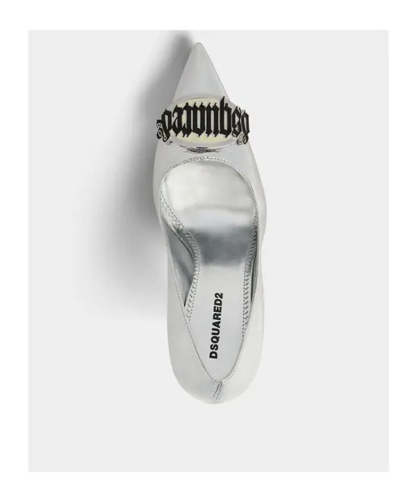Dsquared2 Silver Gothic Emblem Pumps