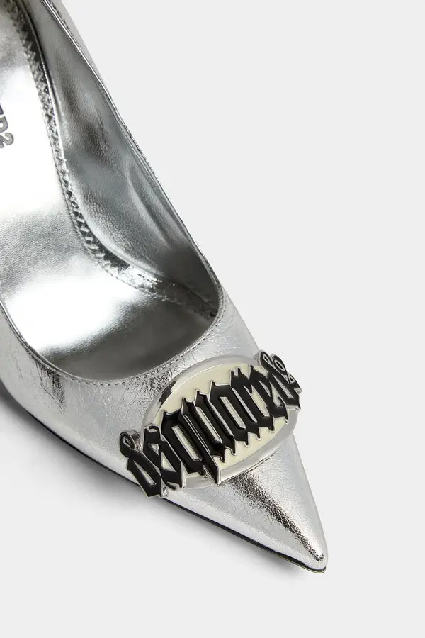 Dsquared2 Silver Gothic Emblem Pumps