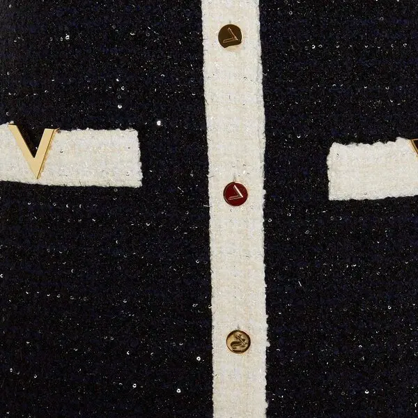 Valentino Garavani Sequin Embellished Tweed Mini Dress