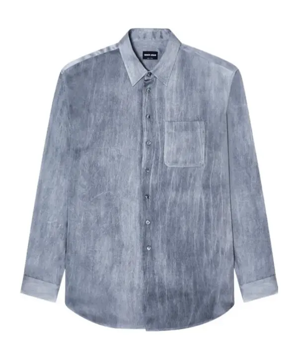 Giorgio Armani Button-up Long-sleeved Shirt - Grey
