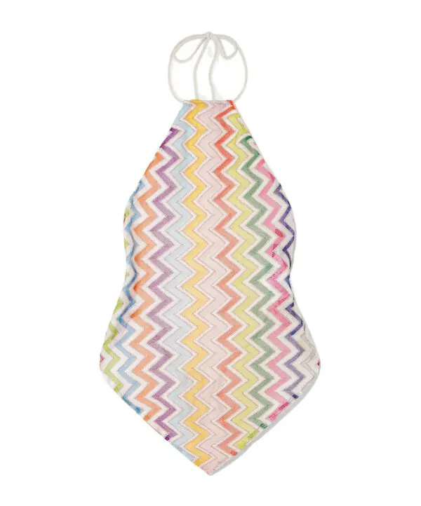 Missoni Striped Crochet-knit Halterneck Top - White