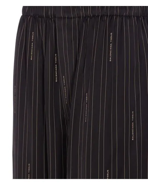 Balenciaga Elasticated Waist Wide-leg Pants With Striped Print