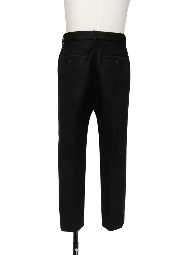 Sacai Belted Straight Leg Wool Trousers