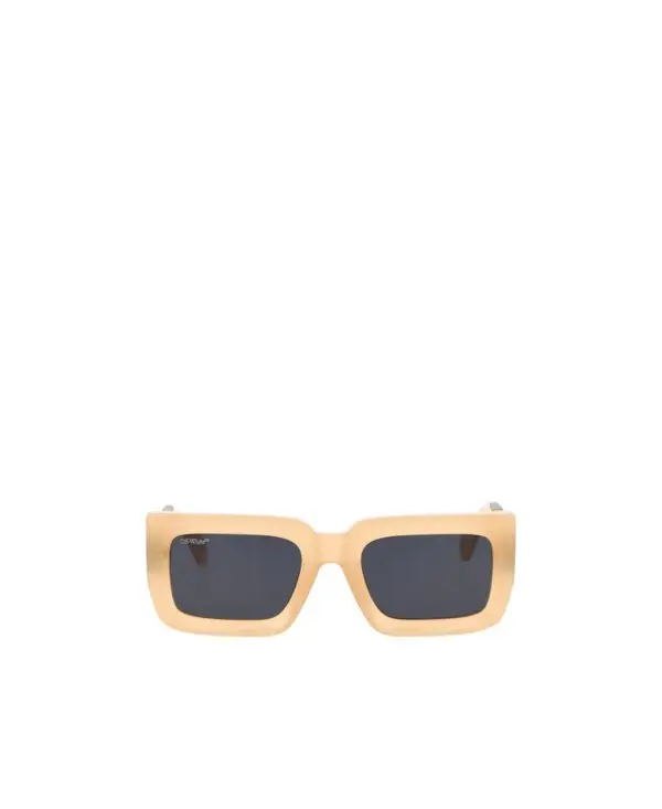 Off-White Rectangular Frame Sunglasses - Nude