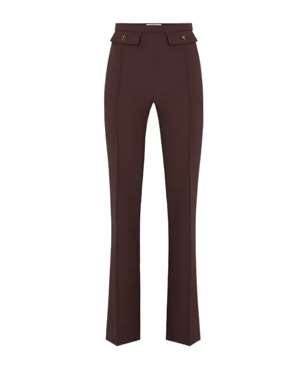 Elisabetta Franchi Button-detail Trousers - Merlot