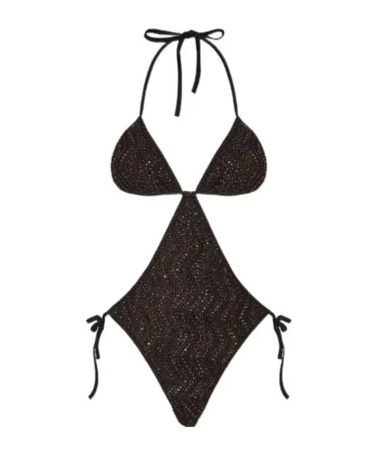 Missoni Sequined Zigzag Mesh One-piece Swimsuit - Brown