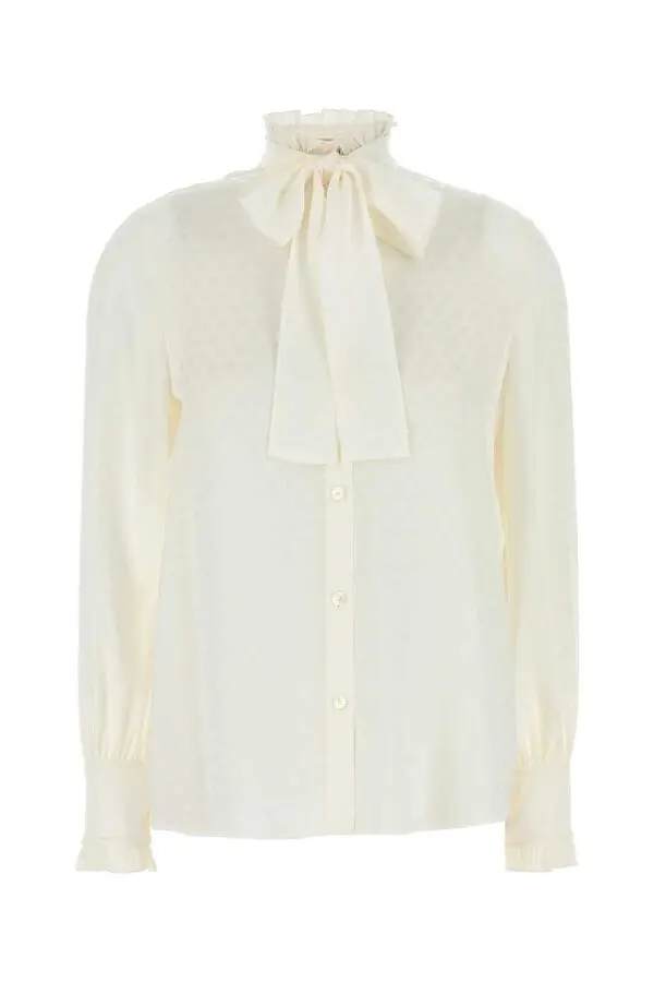 Valentino Garavani Cour De Coeur Pussy-bow Shirt - Ivory White