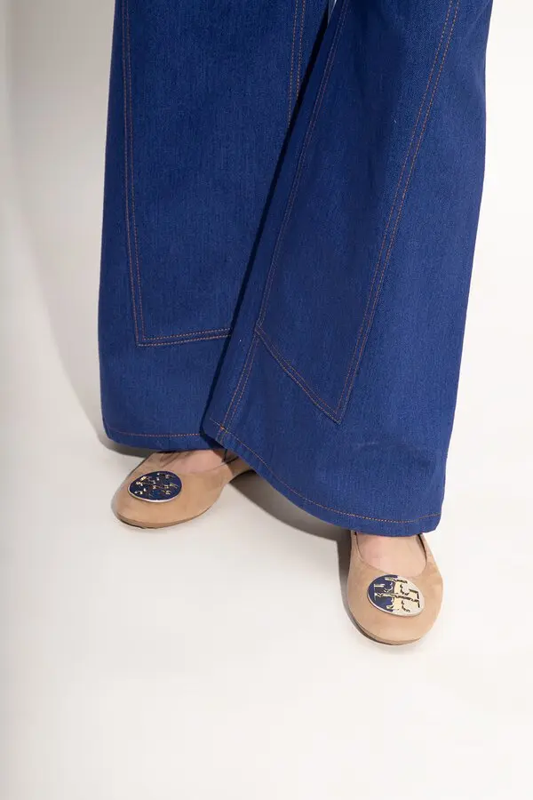 Tory Burch Claire Ballet Flats With Metal Logo