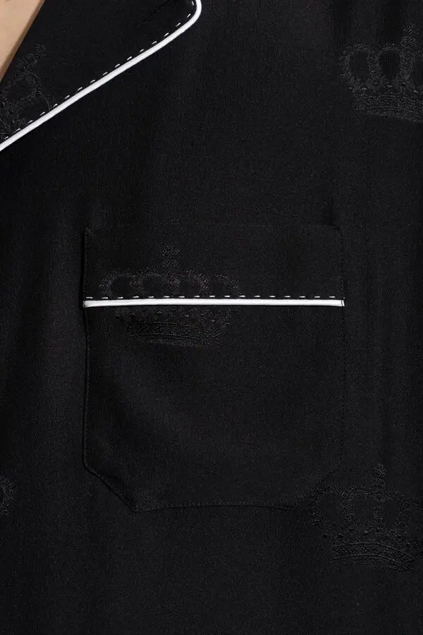 Dolce & Gabbana Dolce Gabbana Contrast-stitch Long-sleeved Pajamas Top