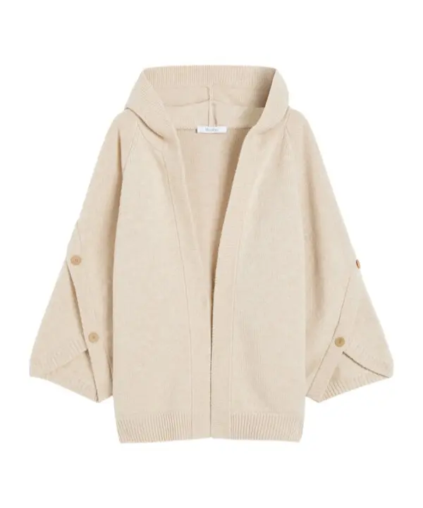 Max Mara Button Detailed Open-front Cardigan - Sand-colored