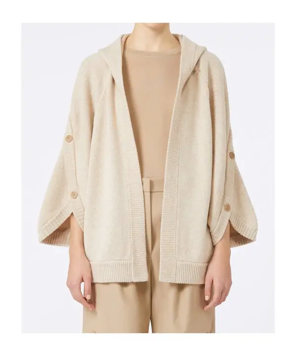 Max Mara Button Detailed Open-front Cardigan - Sand-colored