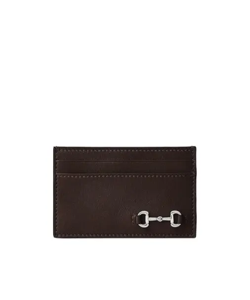 Gucci Horsebit Card Holder - Dark Brown