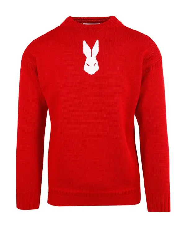 MAISON MARGIELA Distressed Effect Ribbed Knit Jumper - Red