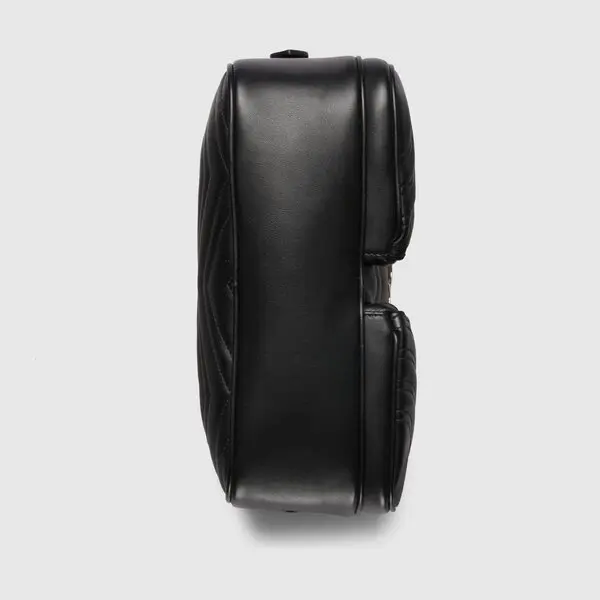 Gucci Logo Plaque Quilted Shoulder Bag - Black