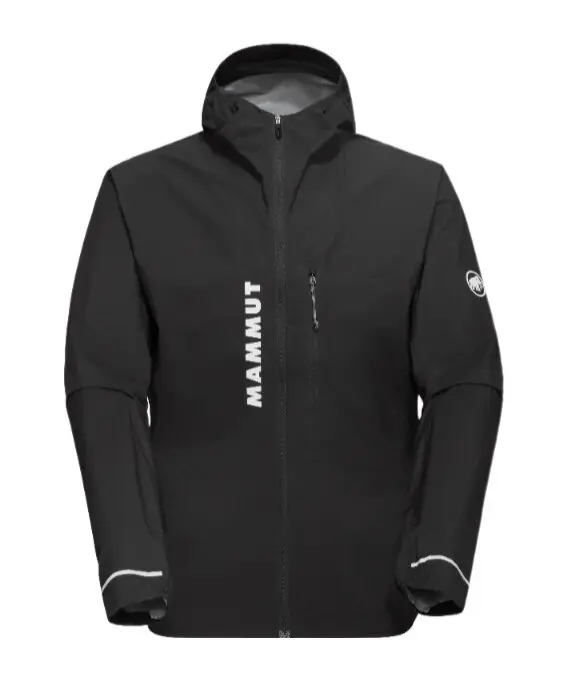 MAMMUT Hooded Logo Print Jacket - Black