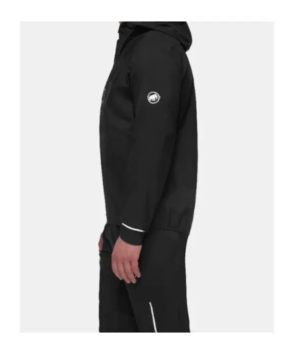 MAMMUT Hooded Logo Print Jacket - Black