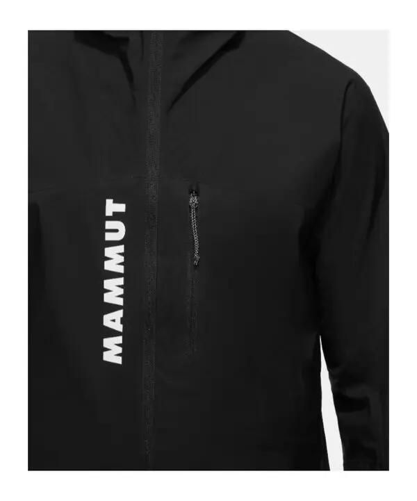 MAMMUT Hooded Logo Print Jacket - Black