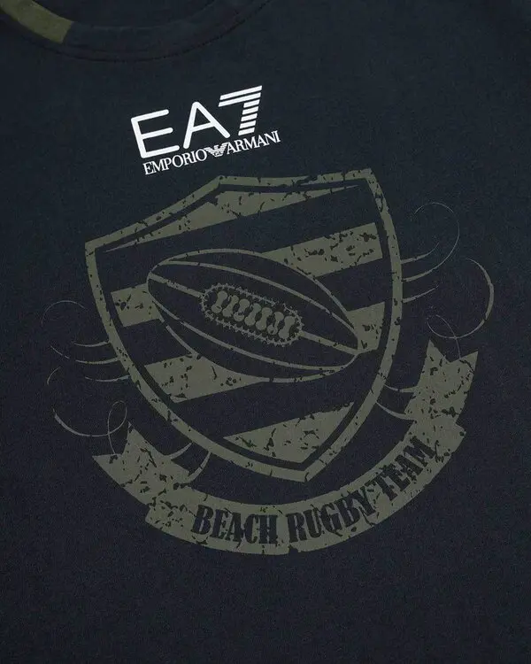 EA7 Logo Round-necked T-shirt