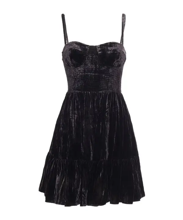 Michael Kors Velvet Flared Dress - Black