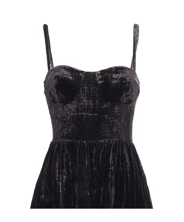 Michael Kors Velvet Flared Dress - Black