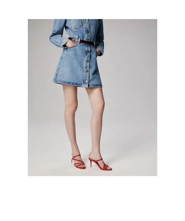 CHRISTIAN LOUBOUTIN Stiletto Slingback Sandals With Faux Zipper Detail