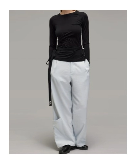 Y3 Long Sleeve Wrap T-shirt With Designer Logo