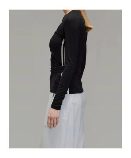 Y3 Long Sleeve Wrap T-shirt With Designer Logo