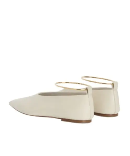 JIL SANDER Pointed Toe Ballerinas With Detachable Metal Anklet - Gu Se