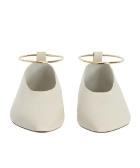 JIL SANDER Pointed Toe Ballerinas With Detachable Metal Anklet - Gu Se