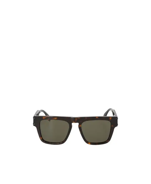 Alexander McQueen Tortoiseshell Logo Square Frame Sunglasses - Green