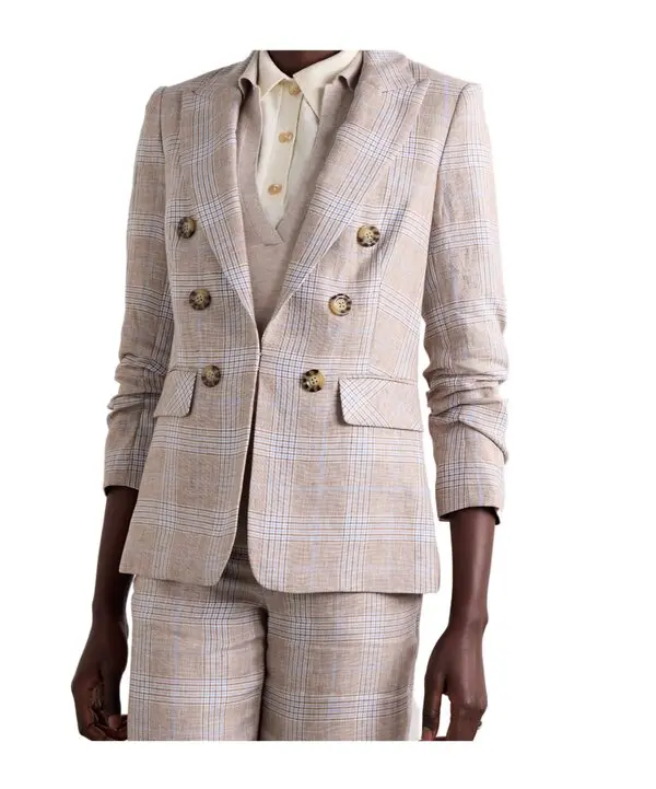 Veronica Beard Beacon Dickey Gathered Checked Blazer - Multi