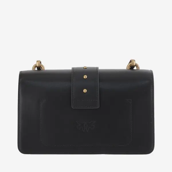 Pinko Mini Shoulder Bag With Clasp And Chain Strap - Black