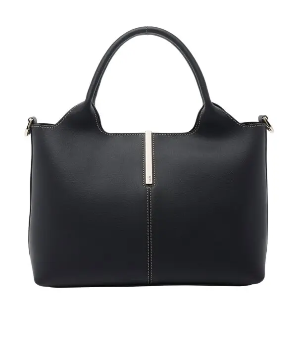 TOD'S Logo Detailed Top Handle Bag - Black