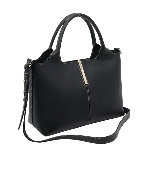 TOD'S Logo Detailed Top Handle Bag - Black