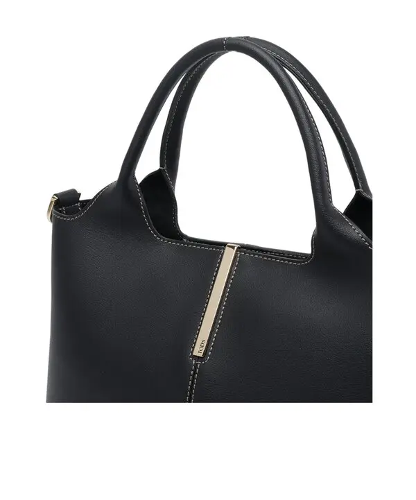 TOD'S Logo Detailed Top Handle Bag - Black
