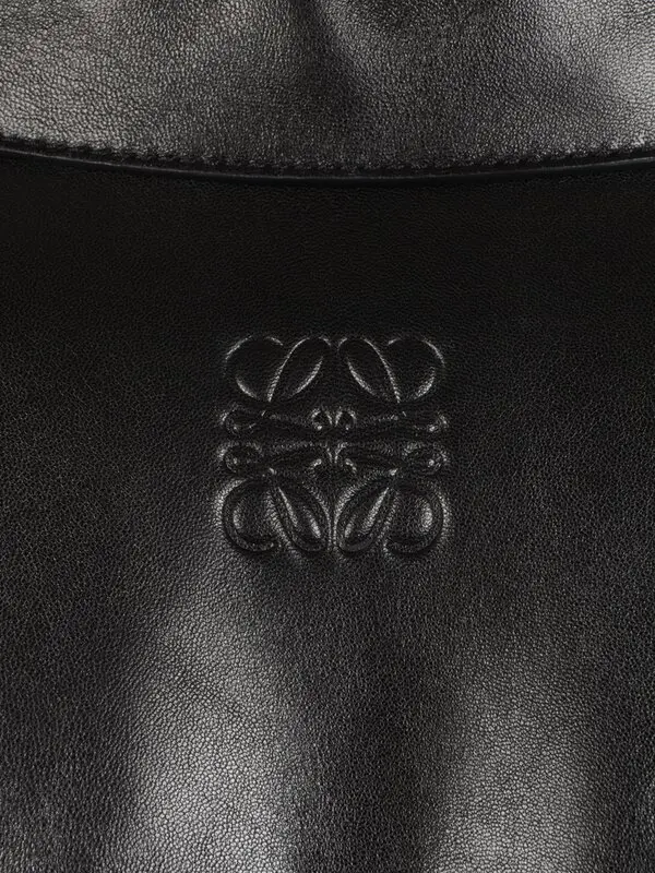 Loewe Leather Jacket With Fur Cuffs - Black