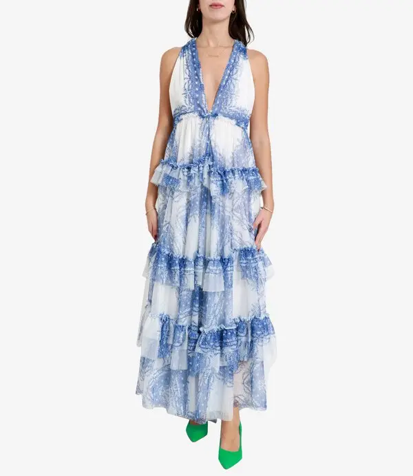 Philosophy Di Lorenzo Serafini Sleeveless Tiered Maxi Dress